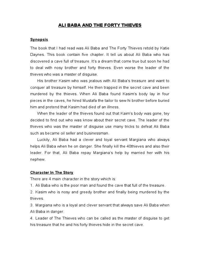 Sinopsis/ Resensi (Ali Baba and The Forty Thieves) | PDF