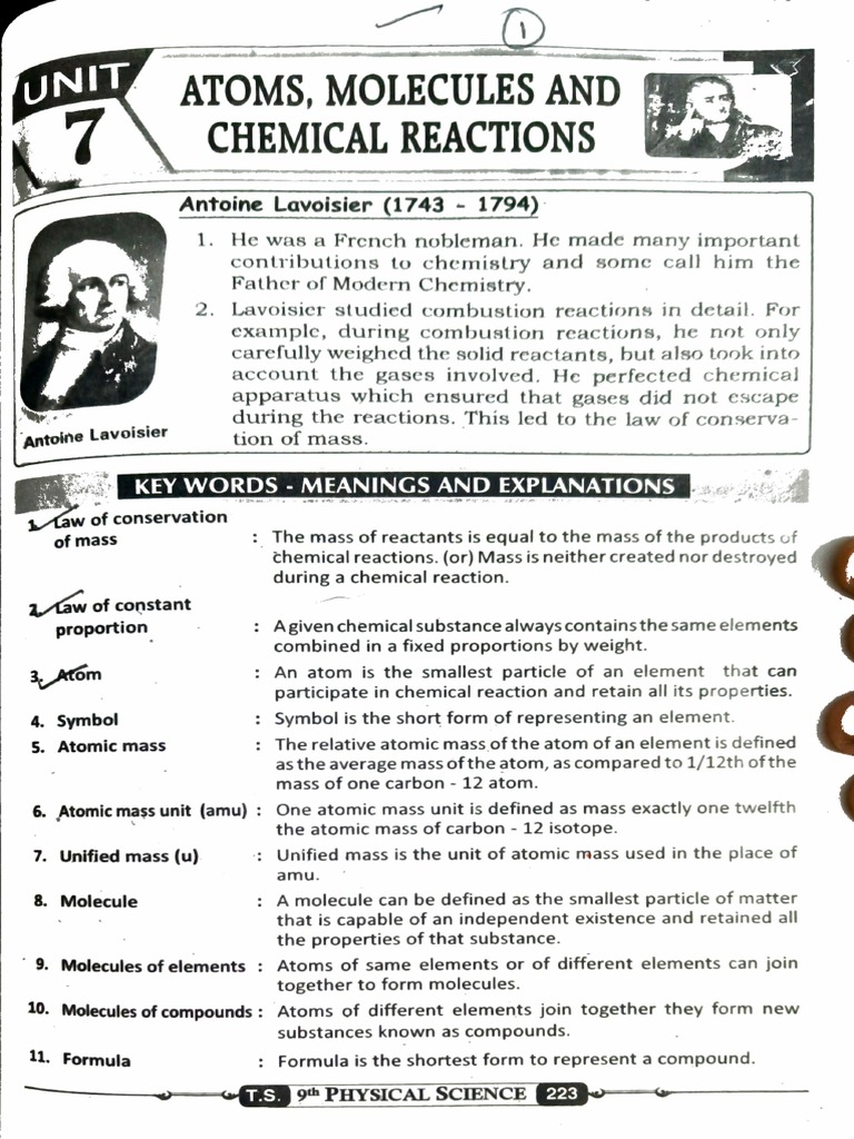 Class IX-Chapter 7-Atoms Molecules | PDF | Chemical Reactions | Redox