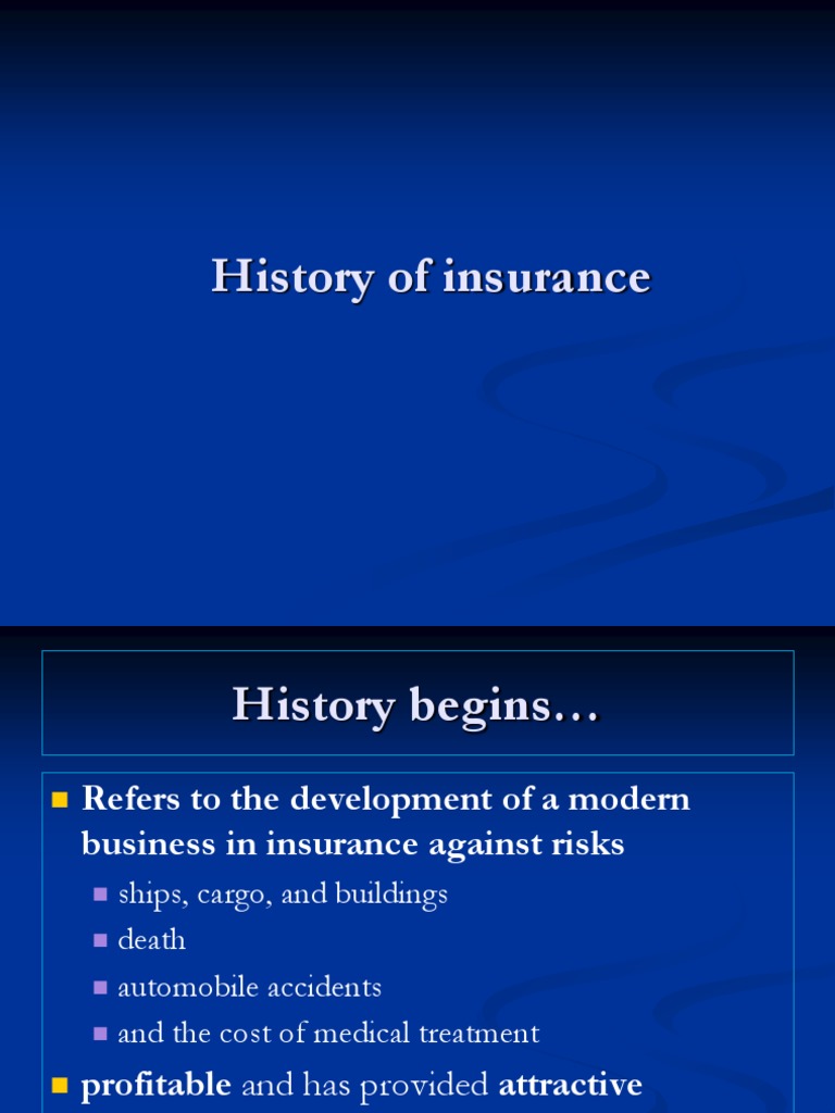 History of Insurance Evolution | PDF | Insurance | Life Insurance