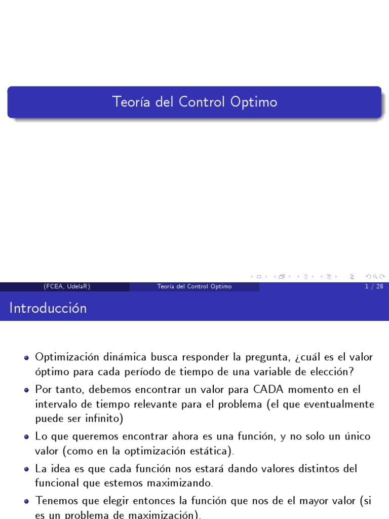 Control Optimo | PDF | Optimización Matemática | Ecuaciones