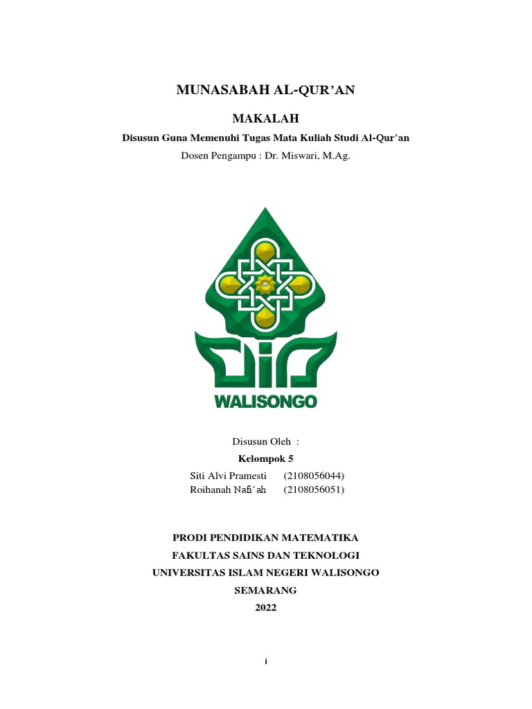 Makalah Kel 5 - Munasabah Al-Quran | PDF