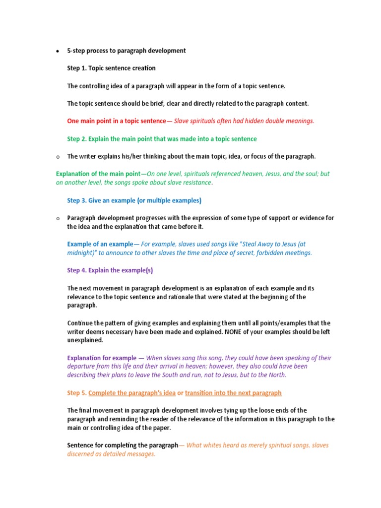 Five Step Process To Paragraph Development | PDF | Paragraph