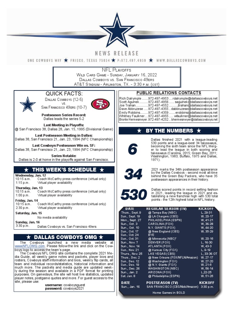 NFL P: by The Numbers | PDF | Dallas Cowboys | San Francisco 49ers