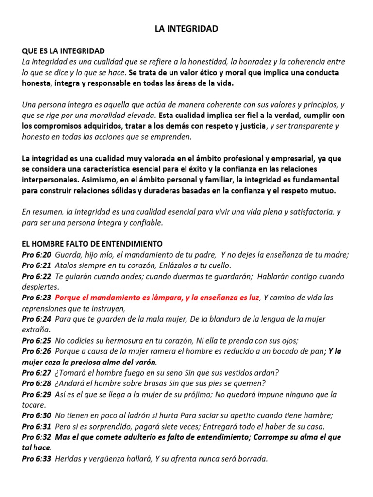 Importancia de la Integridad Bíblica | PDF | Moisés | María, madre de Jesús