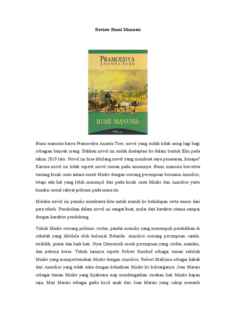 Review Bumi Manusia | PDF