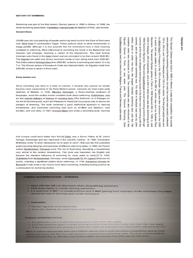 Swimming Lesson | PDF | Swimming