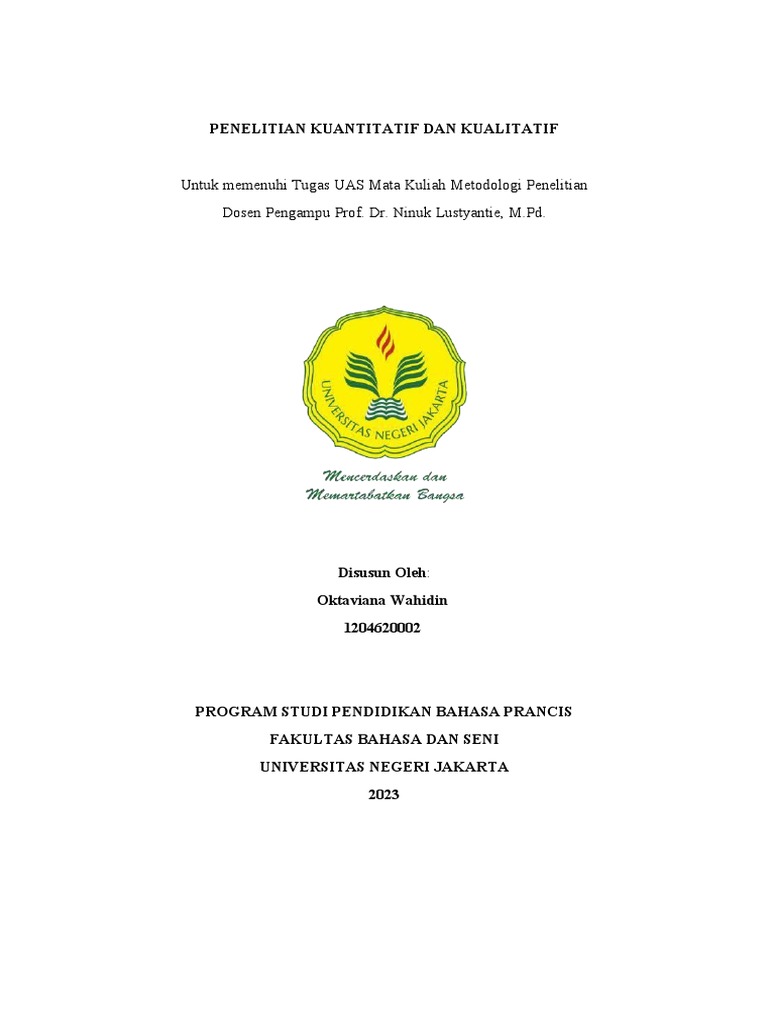 Untuk Memenuhi Tugas UAS Mata Kuliah Metodologi Penelitian Dosen ...