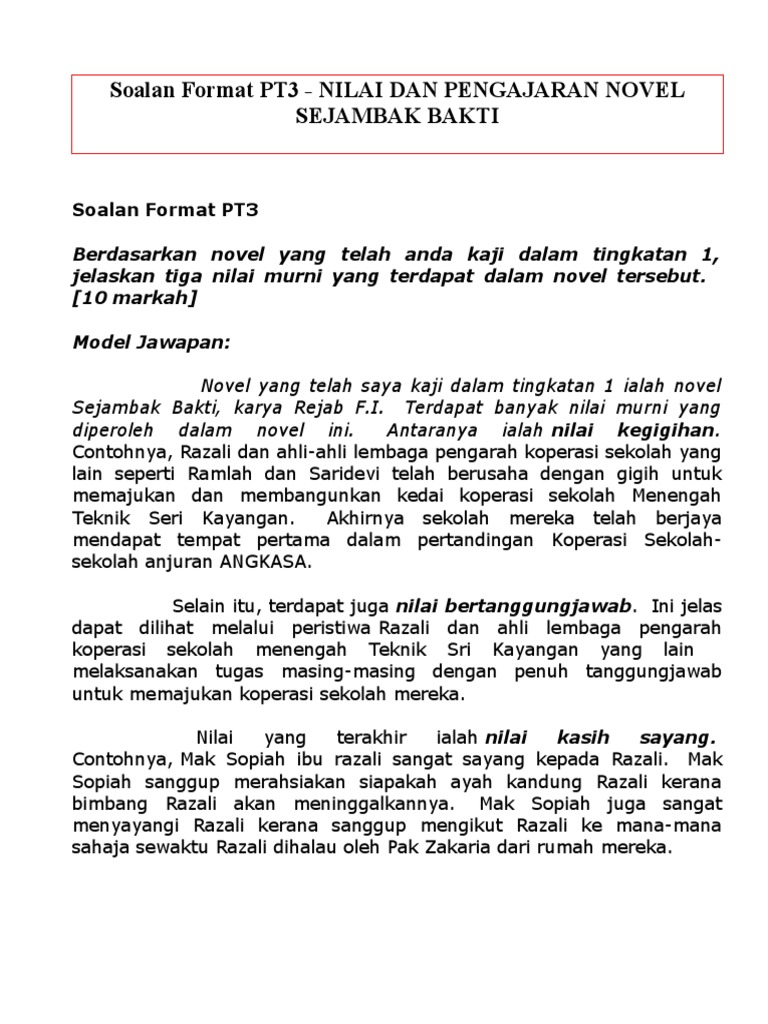 Soalan Format PT3 | PDF