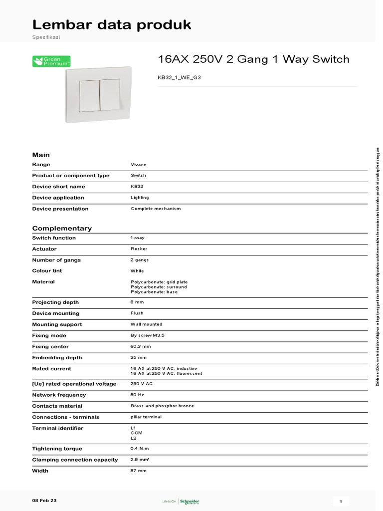 Vivace KB32 1 WE G3 | PDF | Electrical Equipment | Electrical Engineering