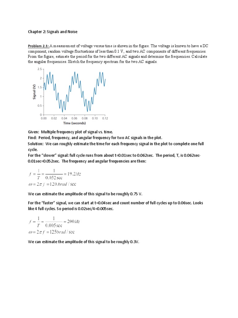 Analyzing AC Signals and Noise in Measurements | PDF | Signal To Noise ...