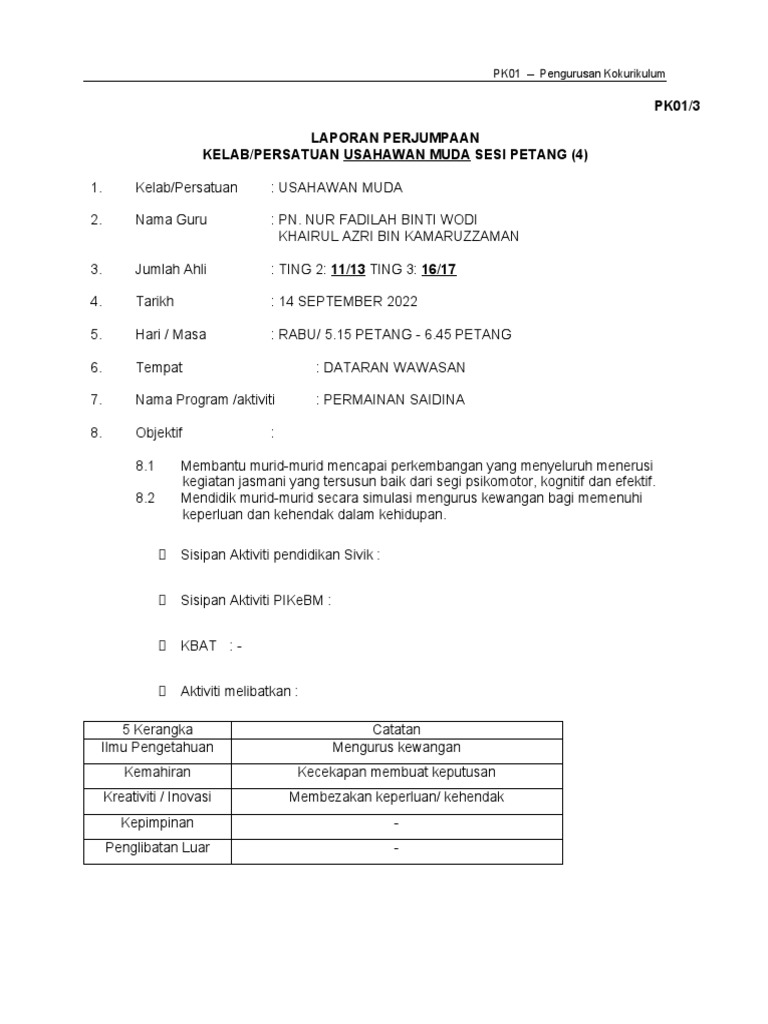 Laporan P4-14 - 9 (Permainan Saidina) | PDF