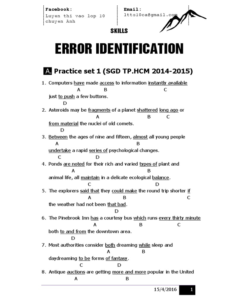 Error Identification | PDF