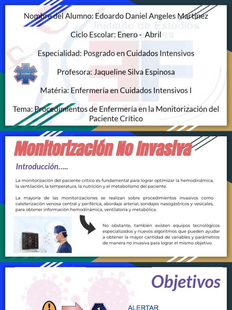 Monitorizacion No Invasiva | PDF | Presión sanguínea | Electrocardiografia