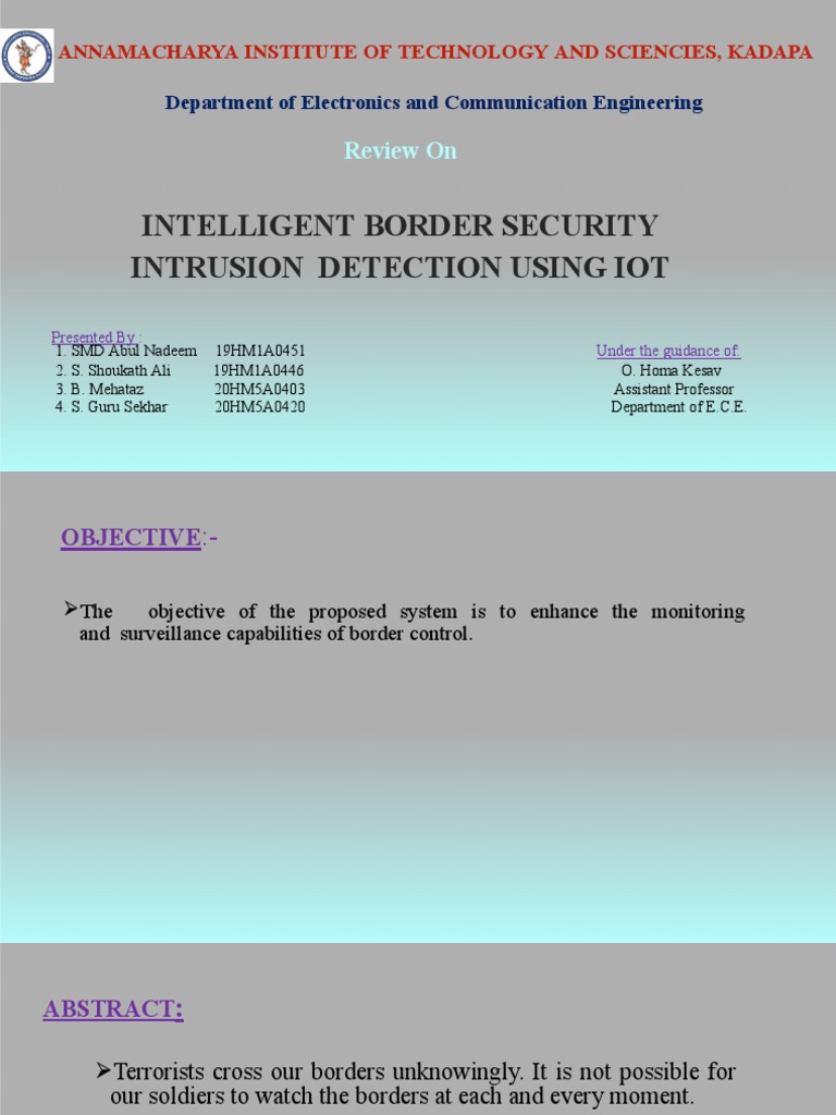 Intelligent Border Security Intrusion Detection Using Iot: Review On | PDF | Internet Of Things ...