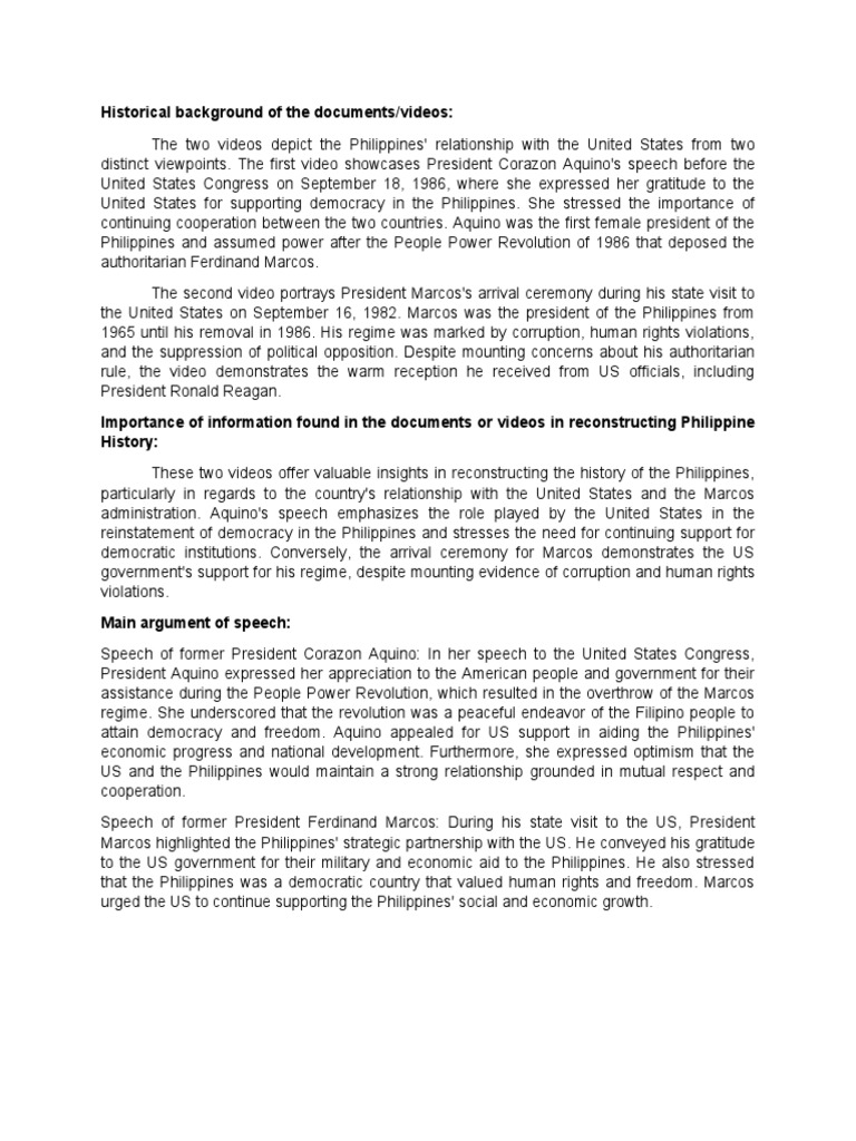 Module 2 Lesson 7 Analysis Paper | PDF | Corazon Aquino | Philippines