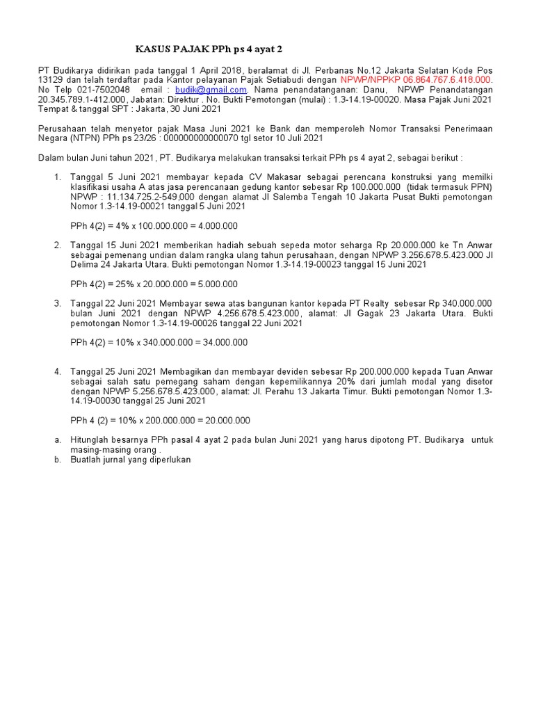 Soal PPH Ps 4 Ayat2 | PDF