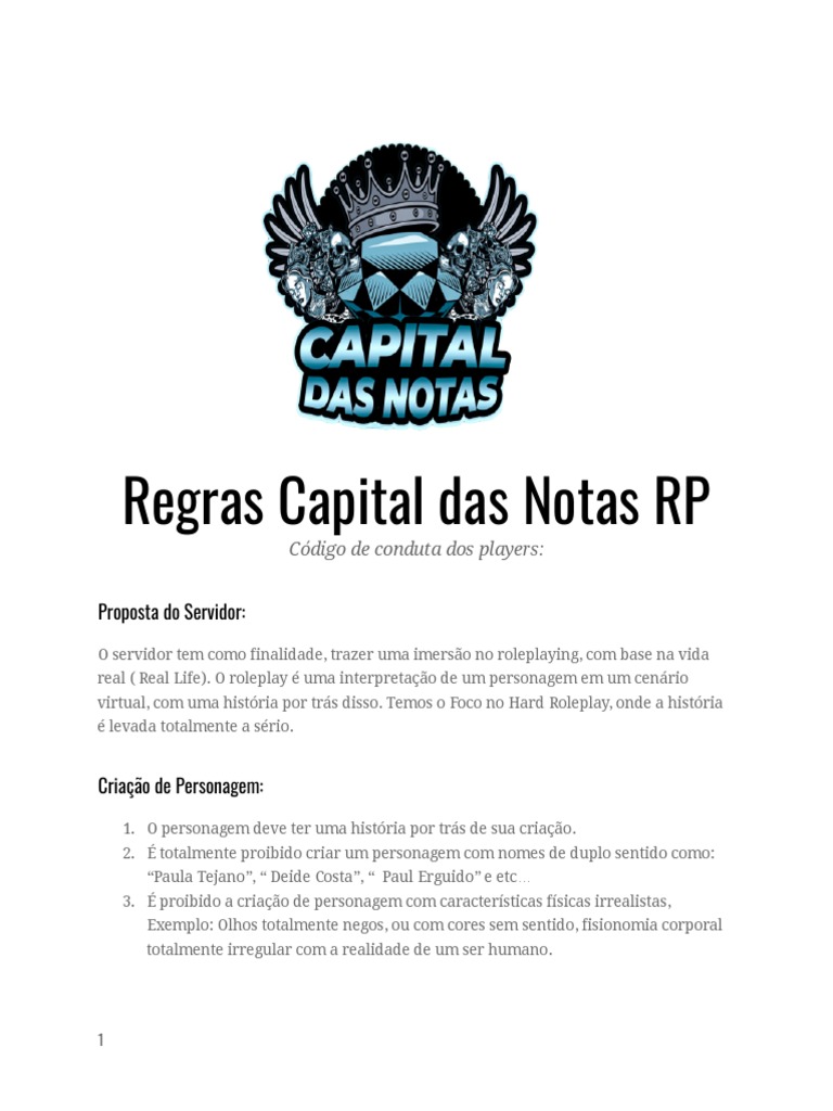 Regras Capital Das Notas RP: Proposta Do Servidor | PDF