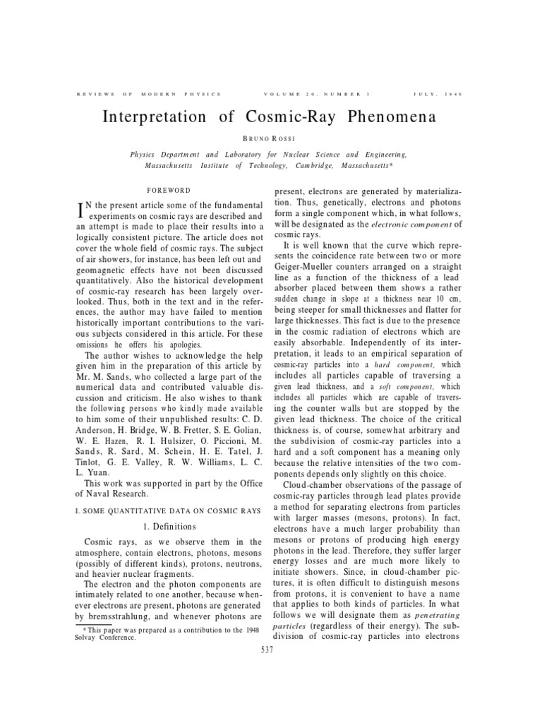 Cosmic-Ray Phenomena | PDF | Cosmic Ray | Atomic Nucleus