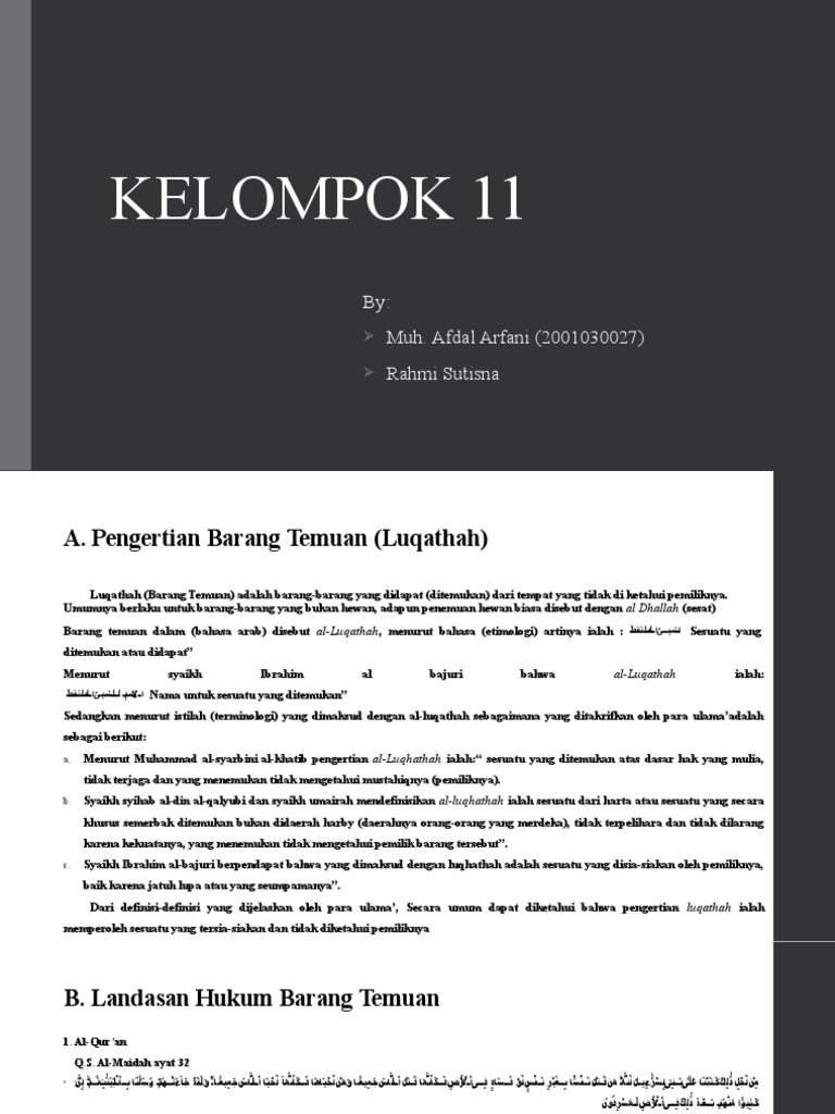 Kelompok 11: Muh. Afdal Arfani (2001030027) Rahmi Sutisna | PDF