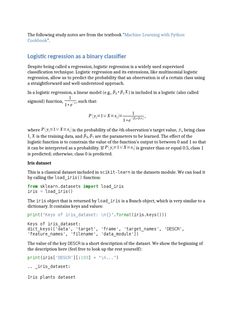 Classification Algorithms II | PDF | Logistic Regression | Statistical ... Classification Algorithms II | PDF | Logistic Regression | Statistical ...