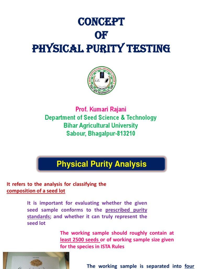 Physical Purity Testing | PDF | Bean | Seed