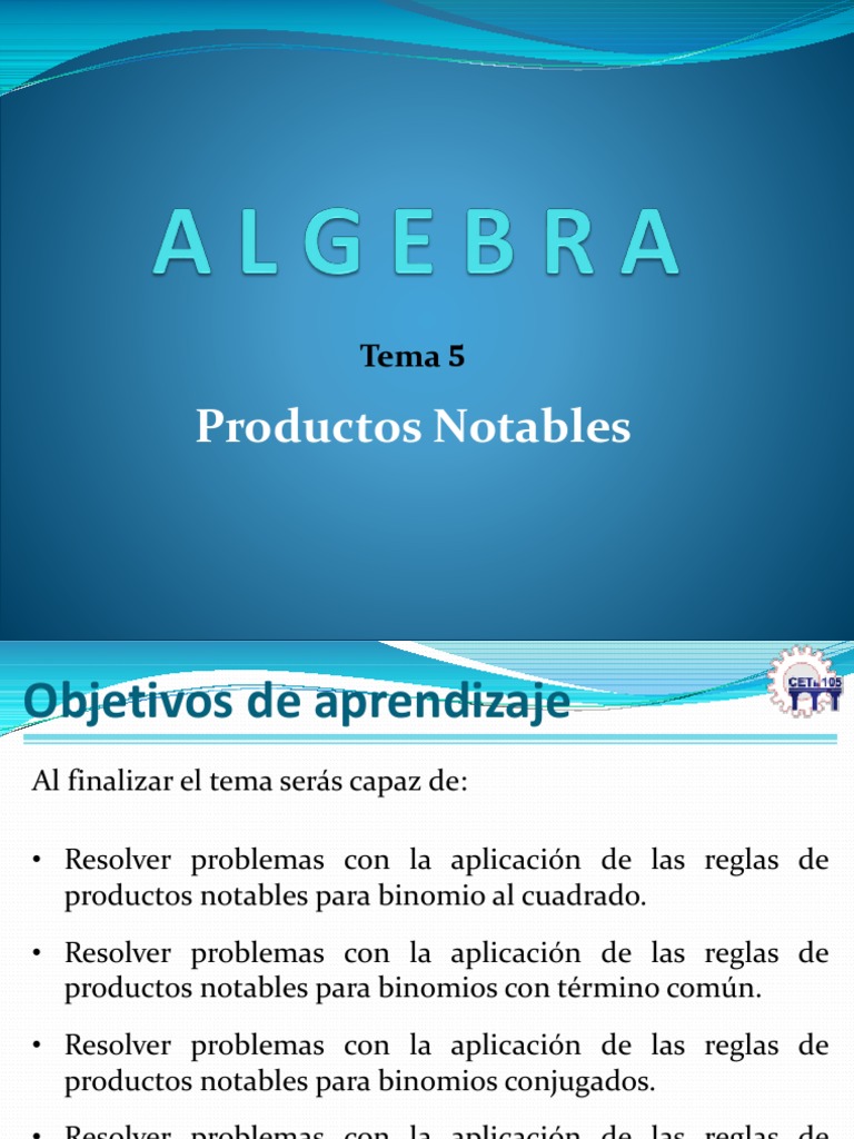 TEMA 5. (Productos Notables) | PDF | Factorización | Combinatoria