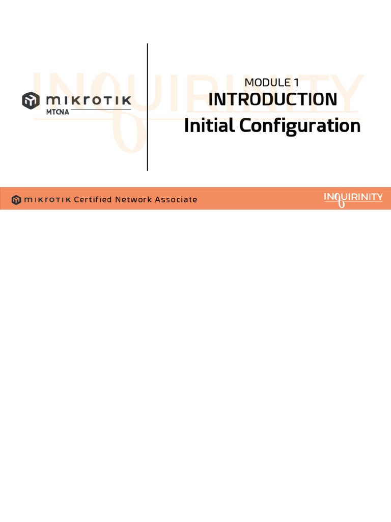 Init Config Mtcna | PDF