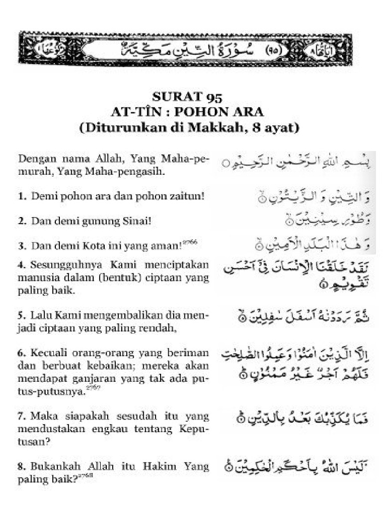 Surat At Tin dan Artinya | PDF