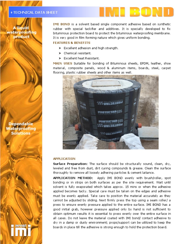 Technical Data Sheet: Imi Bond | PDF | Adhesive | Asphalt