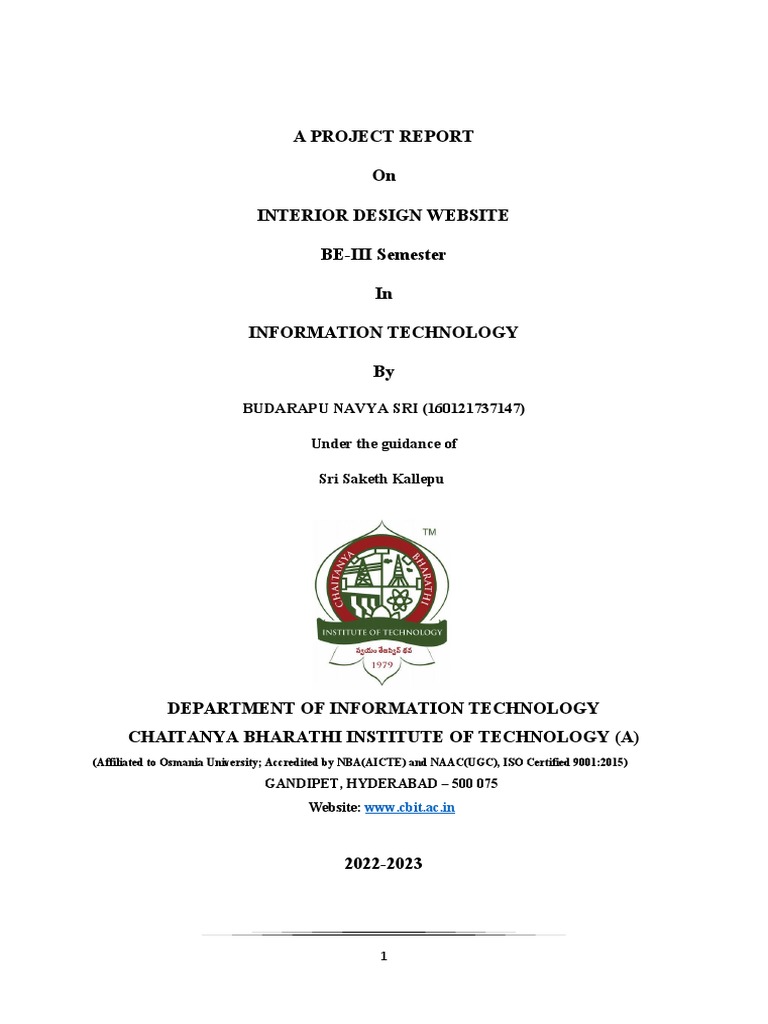 Project Report | PDF | Interior Design | Design