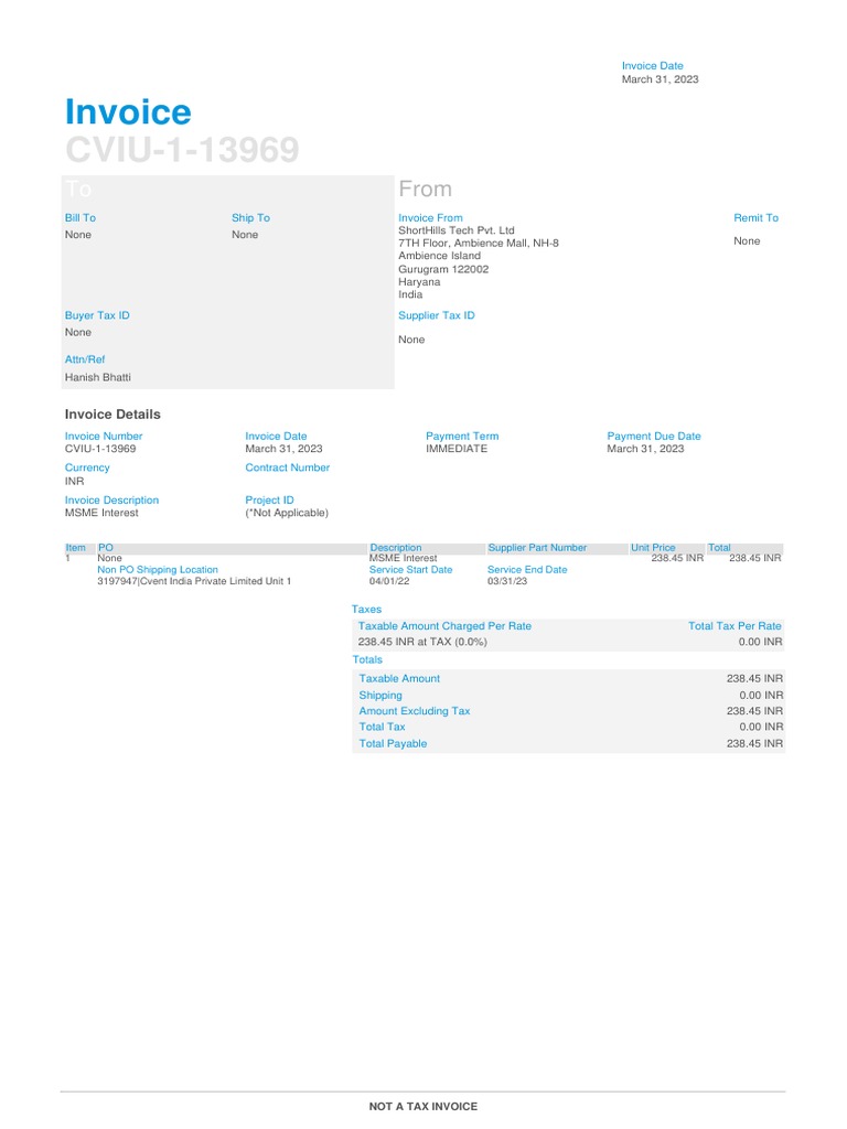 Invoice CVIU 1 13969 2023-03-31 | PDF | Invoice | Taxes
