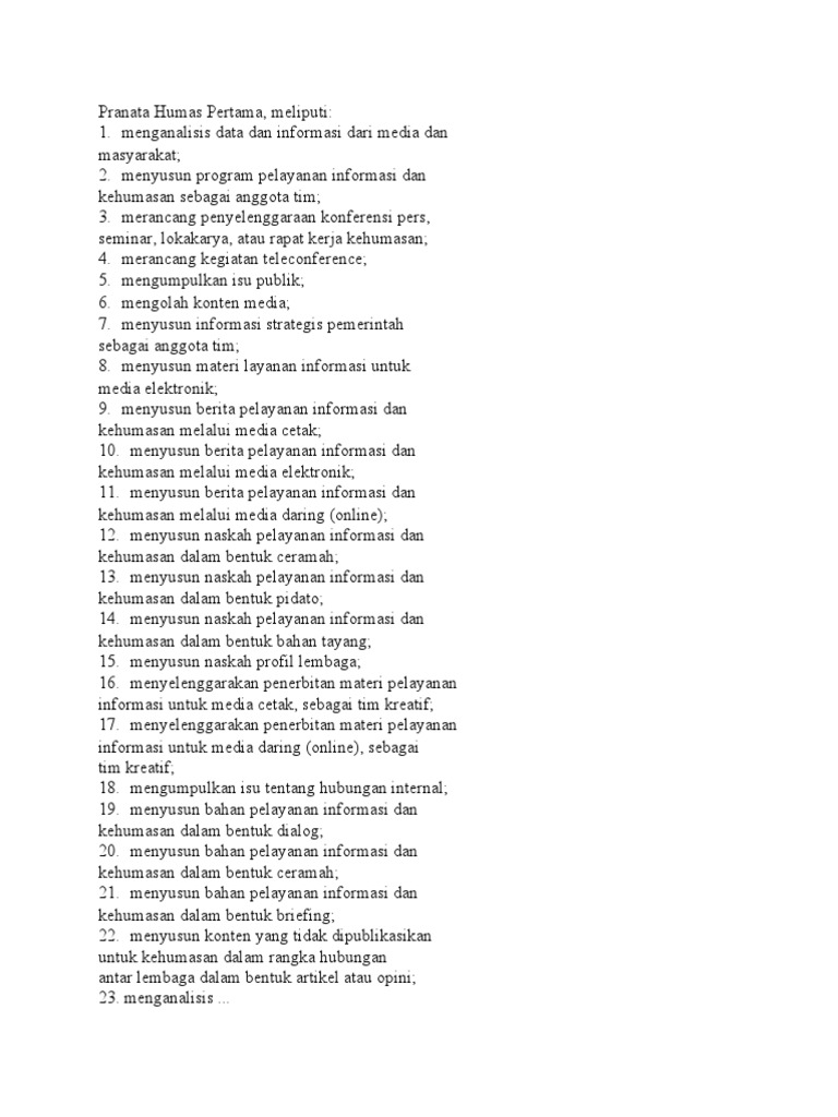 Pranata Humas Pertama | PDF | Karier & Perkembangan