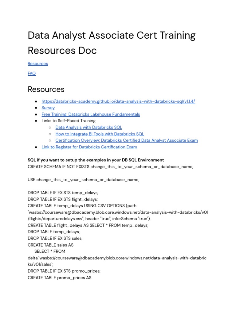 Data Analyst Associate Cert Training Resources | PDF | Software | Information Technology Management
