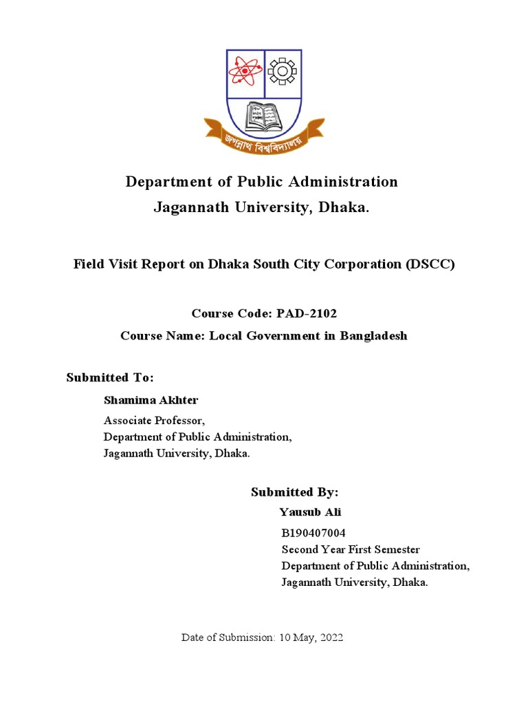 Report On DSCC by Yausub Osman | PDF | Taxes | Dhaka