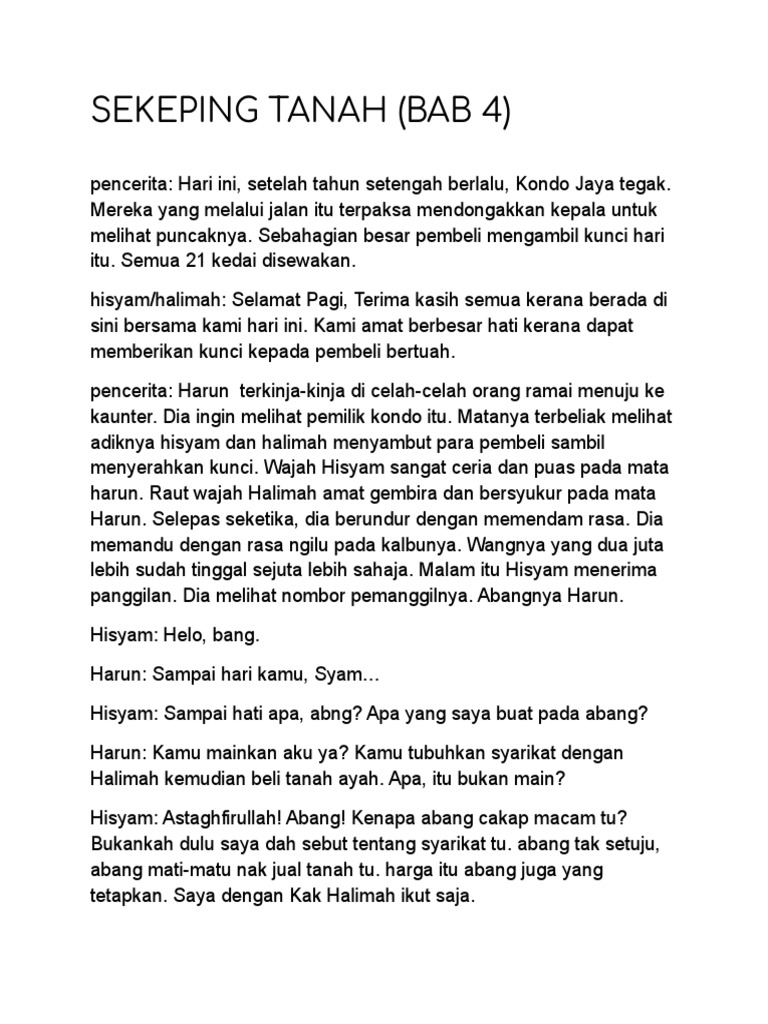 Sekeping Tanah (Bab4) | PDF