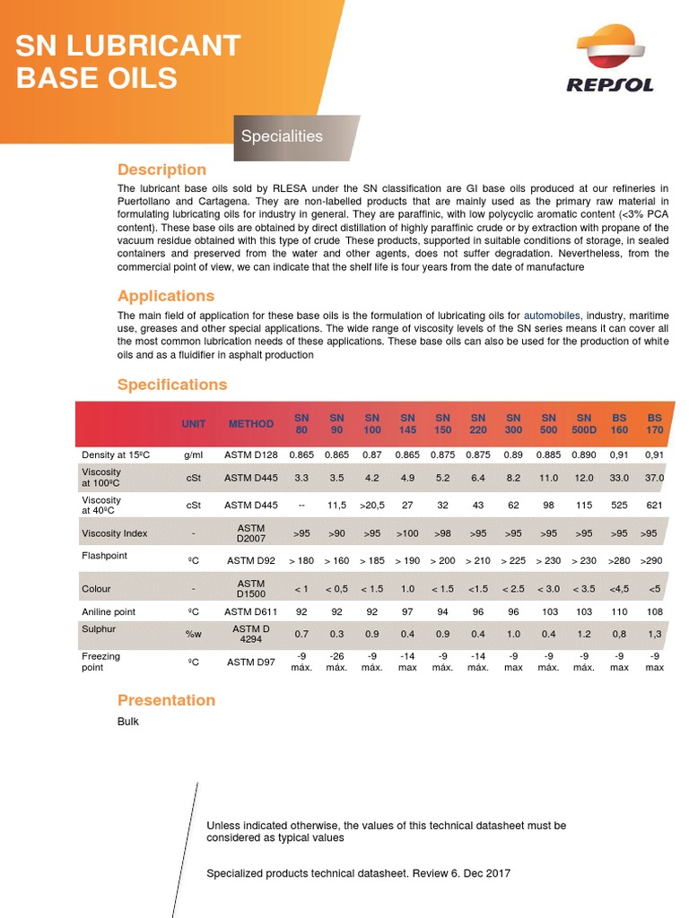 SN Lubricant Base Oils tcm14-19220dw | PDF | Oil | Petroleum