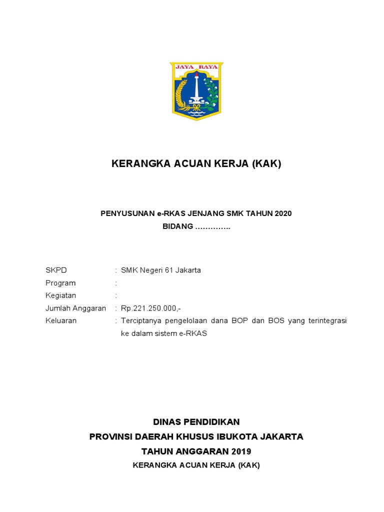 Contoh KAK | PDF | Bisnis