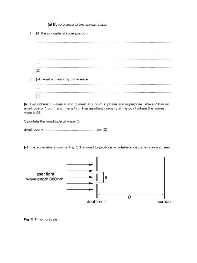 Roots Sessional AS Physics | PDF | Coherence (Physics) | Waves