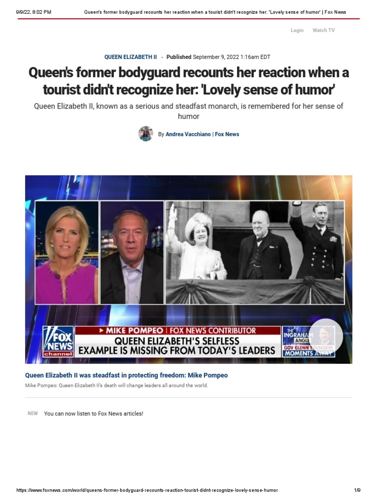 Queen's Former Bodyguard Recounts Her Reaction When A Tourist Didn't ...