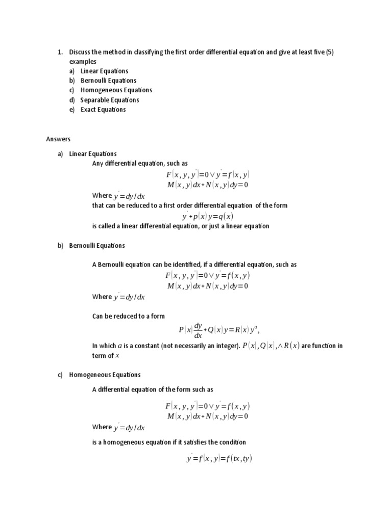 Differential Equations | PDF | Equations | Differential Equations
