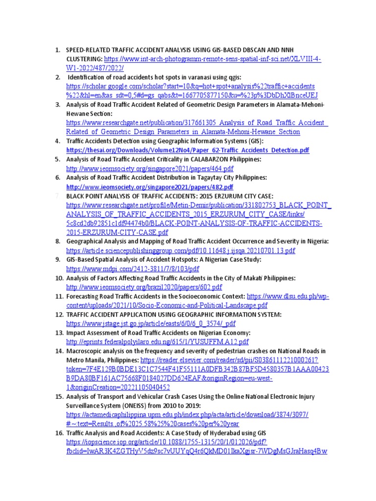 SPEED | PDF | Traffic Collision | Geographic Information System