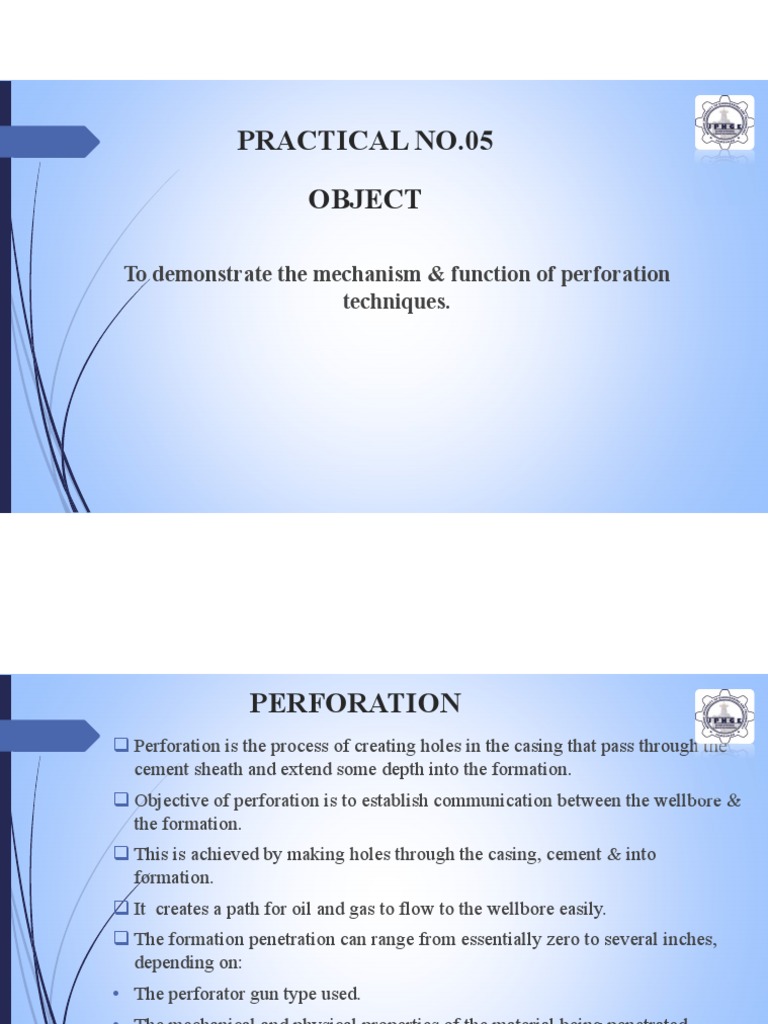 Wellbore Perforation Techniques Guide | PDF | Casing (Borehole) | Bullet