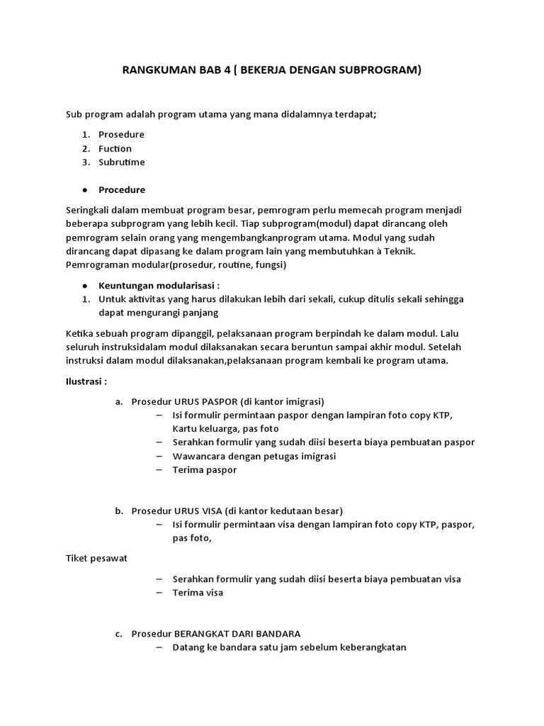 Subprogram dan Modularisasi | PDF