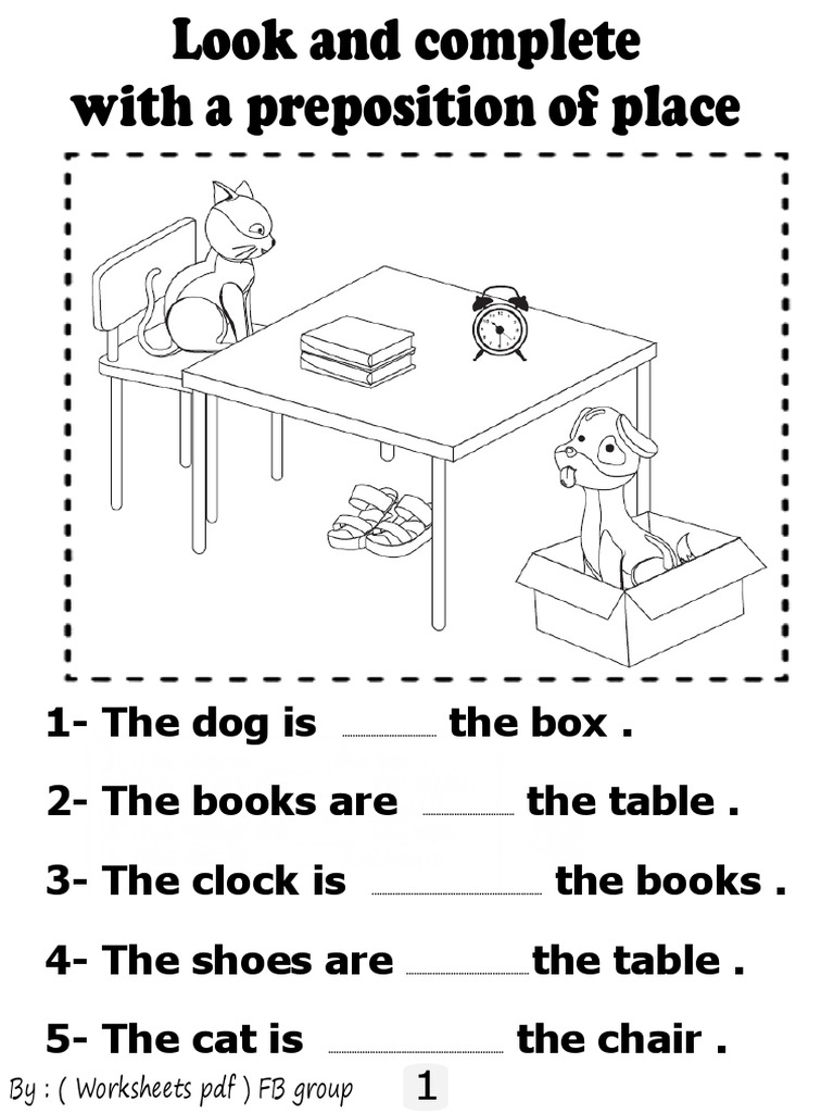 Preposition of Place by Worksheets PDF | PDF