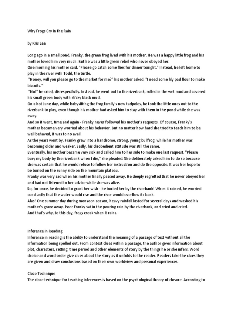 Why Frogs Cry in The Rainby Kris LeeLong Ago in A Small Pond, Franky ...