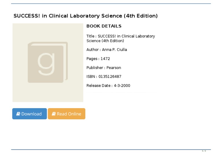 Success in Clinical Laboratory Science 4th Edition | PDF | Book Formats ...