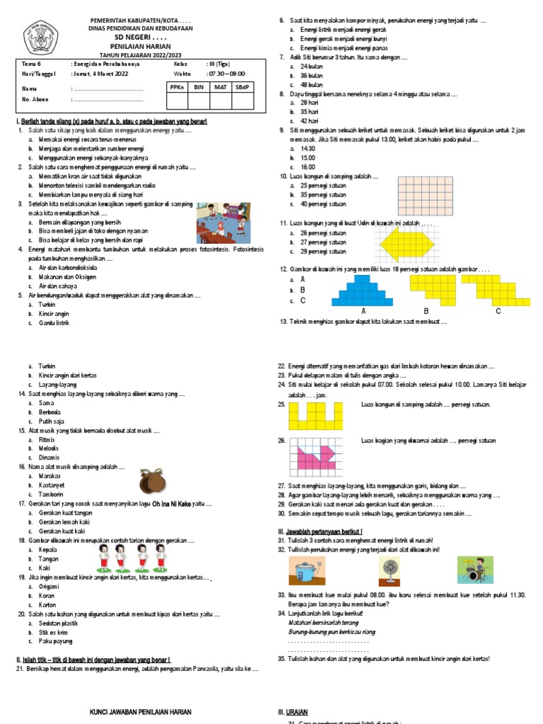 Soal PH K3 T6 2022-2023 | PDF