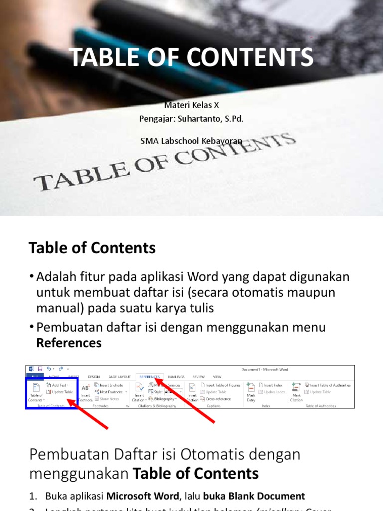 Materi 3 - Table of Contents - X Mipa 2 | PDF