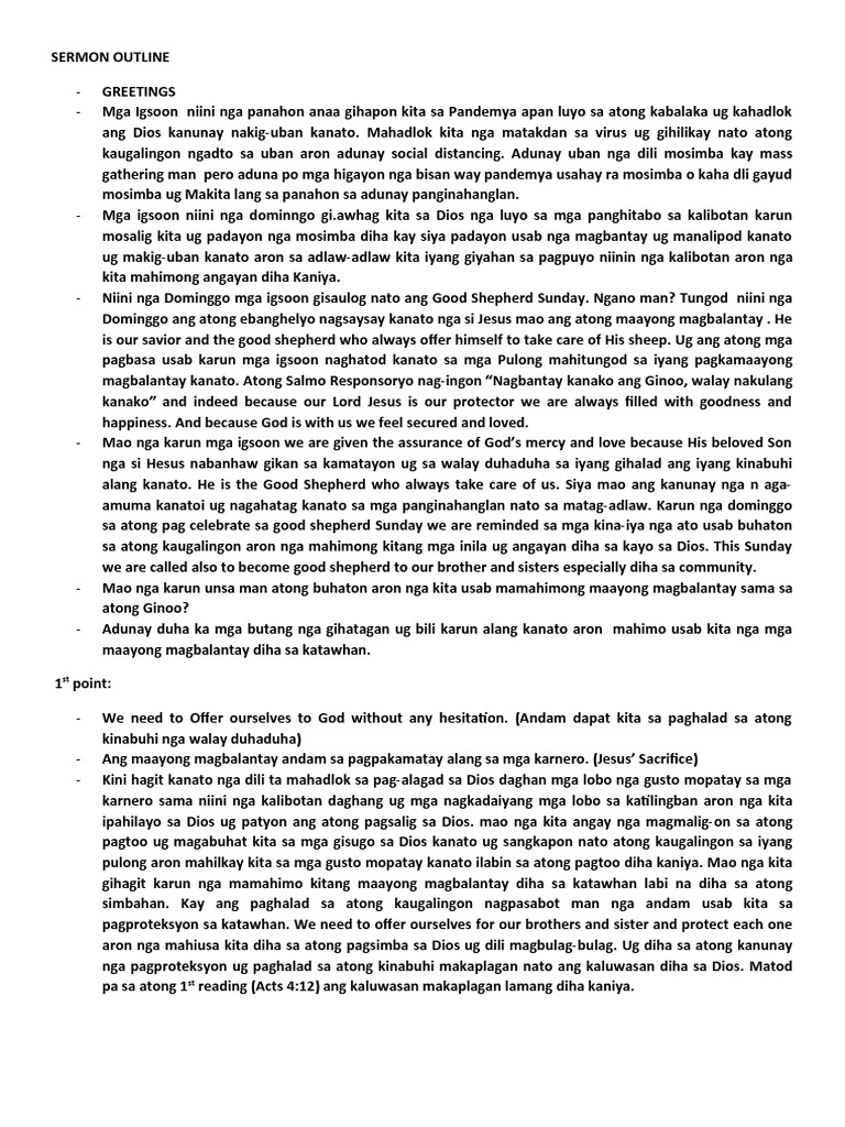 Sermon Outline | PDF