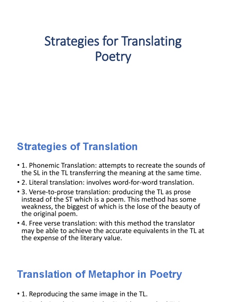 Translating Poetry | PDF